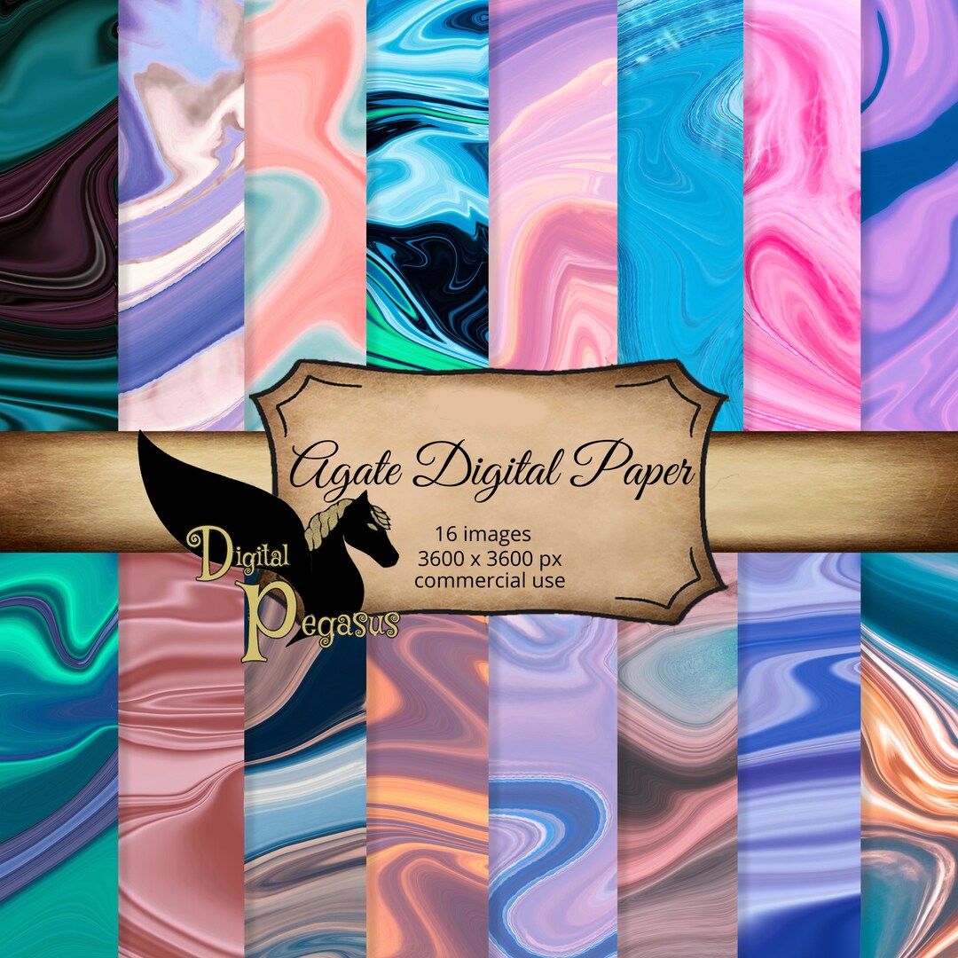 Agate Scrapbook Paper | Liquid Textures | Printable Digital Paper ...
