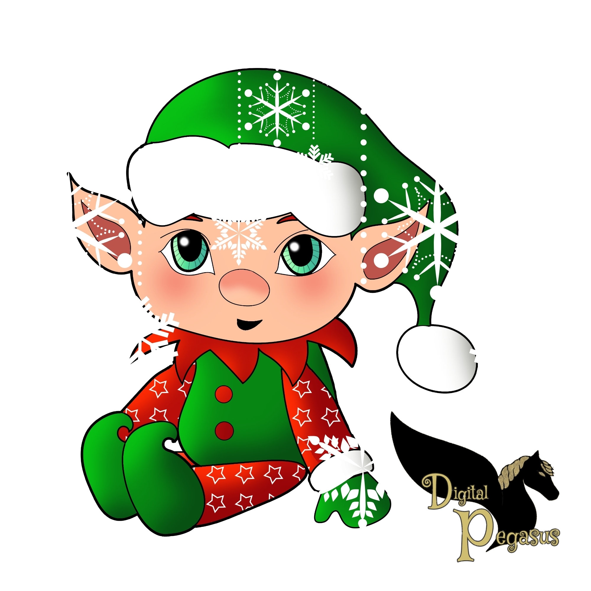 Christmas Baby Elf | Baby Elf Clip Art | PNG | 300 DPI | High-quality ...
