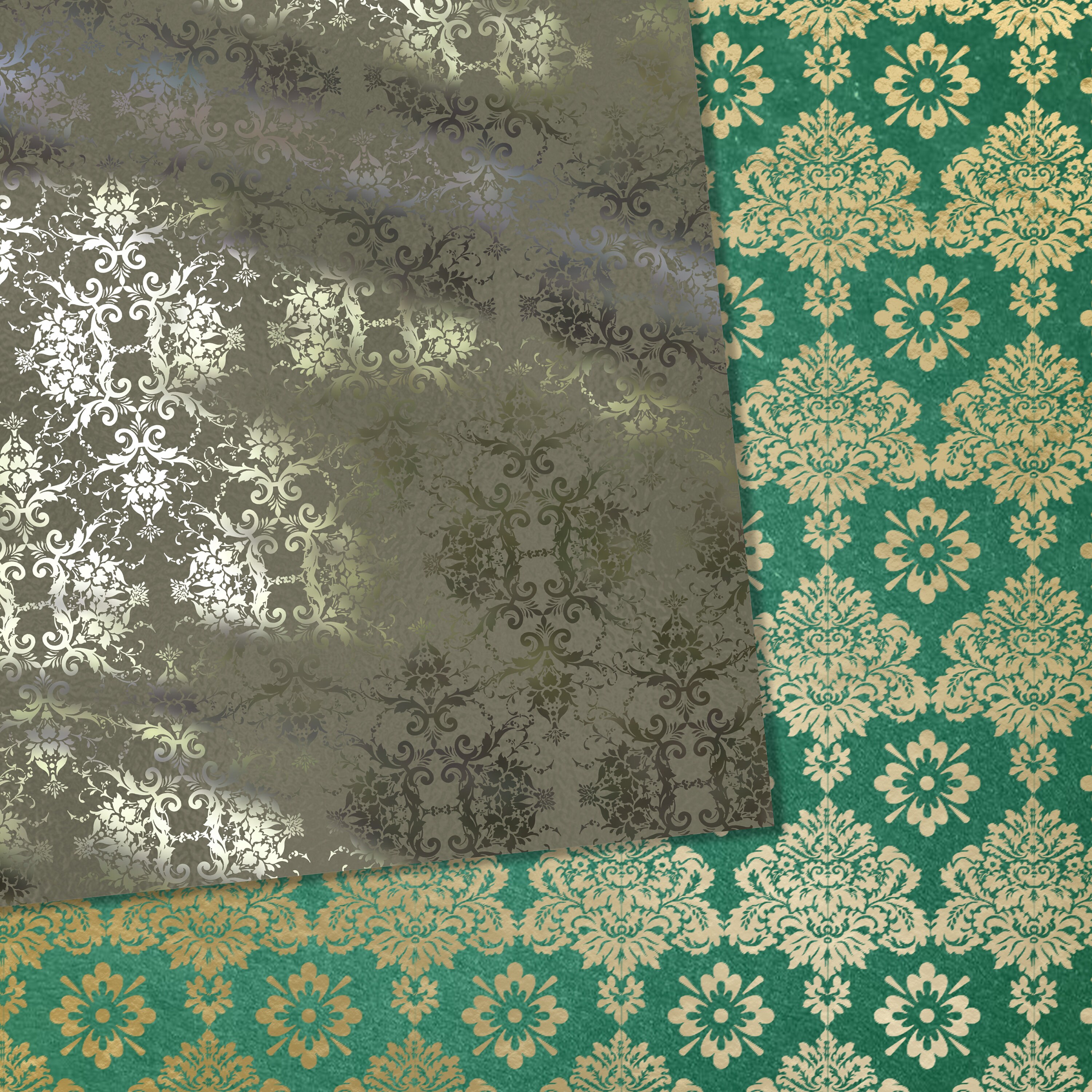 Christmas Scrapbook Paper Damask Digital Paper Red and - Etsy