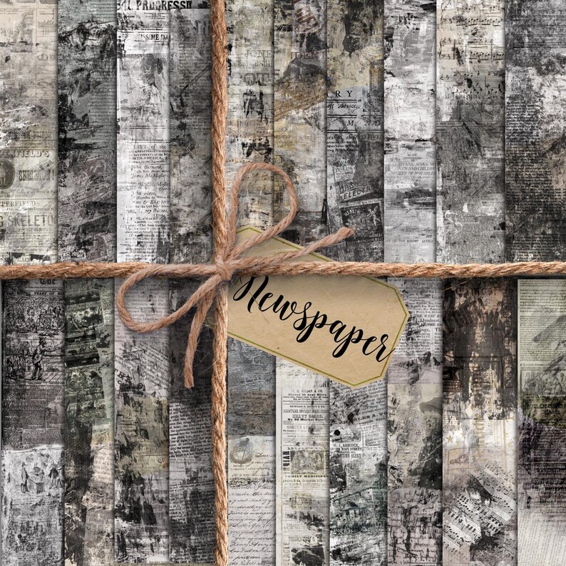 Vintage Newspaper Junk Journal Paper Pack | Distressed 8.5x11 Sheets ...