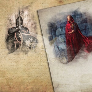 Castle Story Digital Paper | Vintage Printable Backgrounds | Watercolor ...