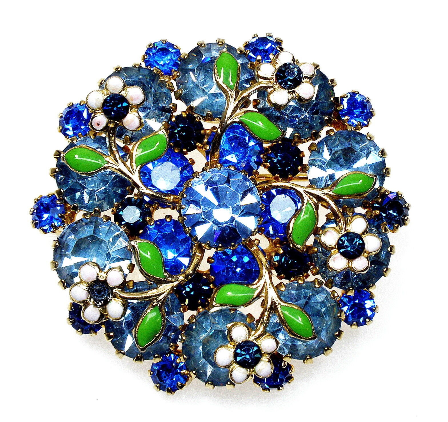 Vtg 50's Weiss Enamel Flowers Royal Blue RS Brooch - Etsy