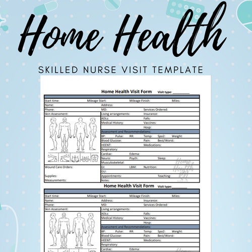 Home Health Nurse Home Health Visit Form Template OASIS - Etsy