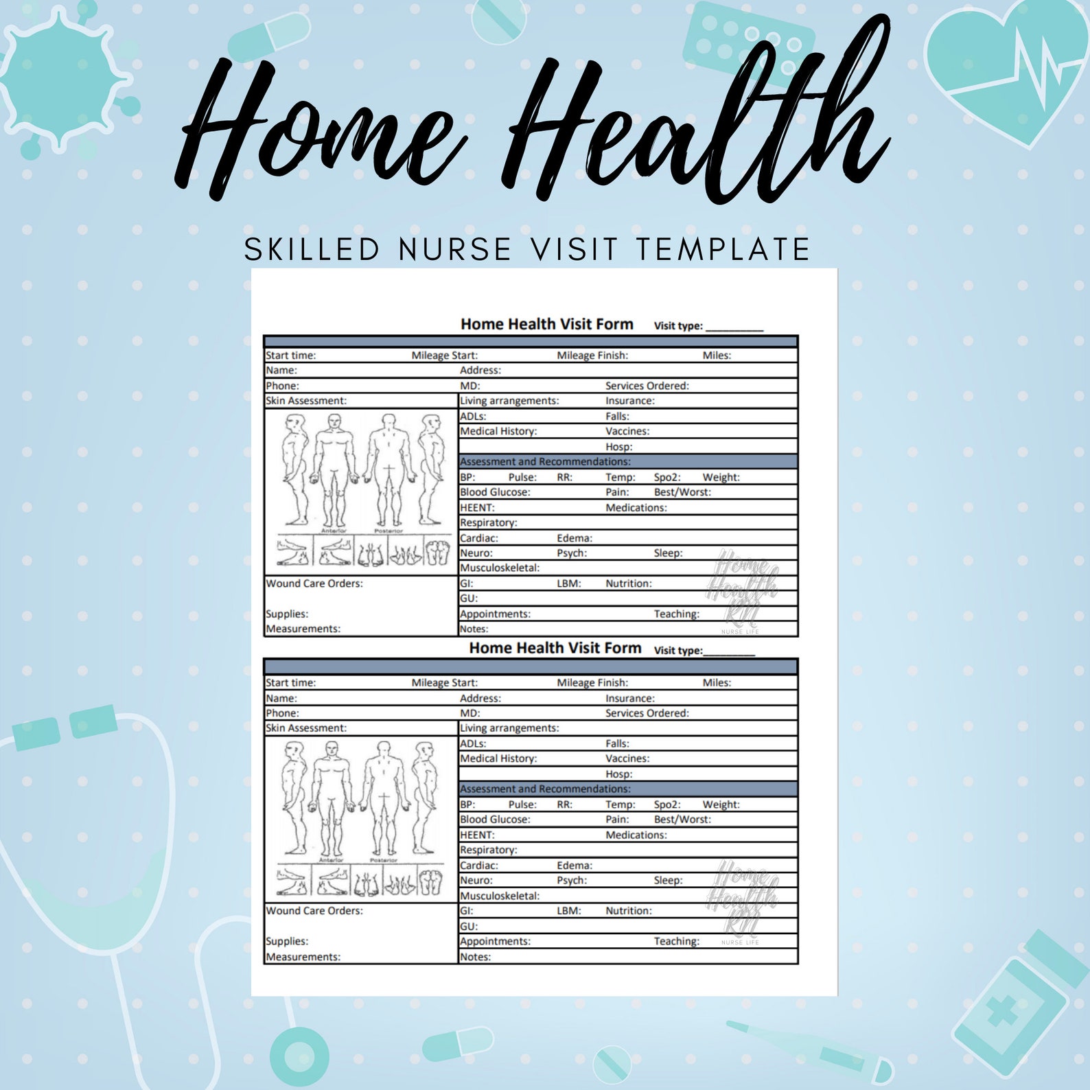 Home Health Nurse | Start of Care Template | OASIS | Nurse Brain | SOC ...