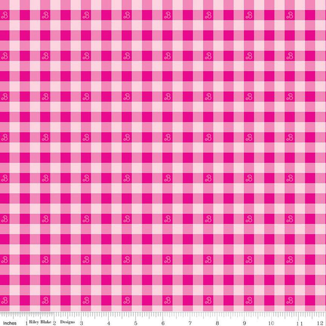Barbie™ World Barbie Gingham Hot Pink for Riley Blake Designs, Sold in ...
