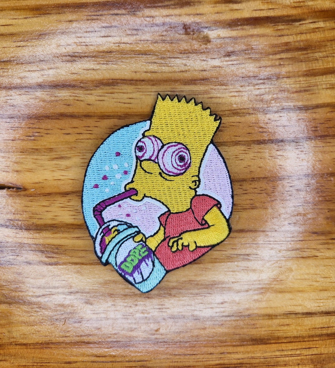This 3 Trippy Bart Simpson Embroidered Iron-on Patch is Dope - Etsy