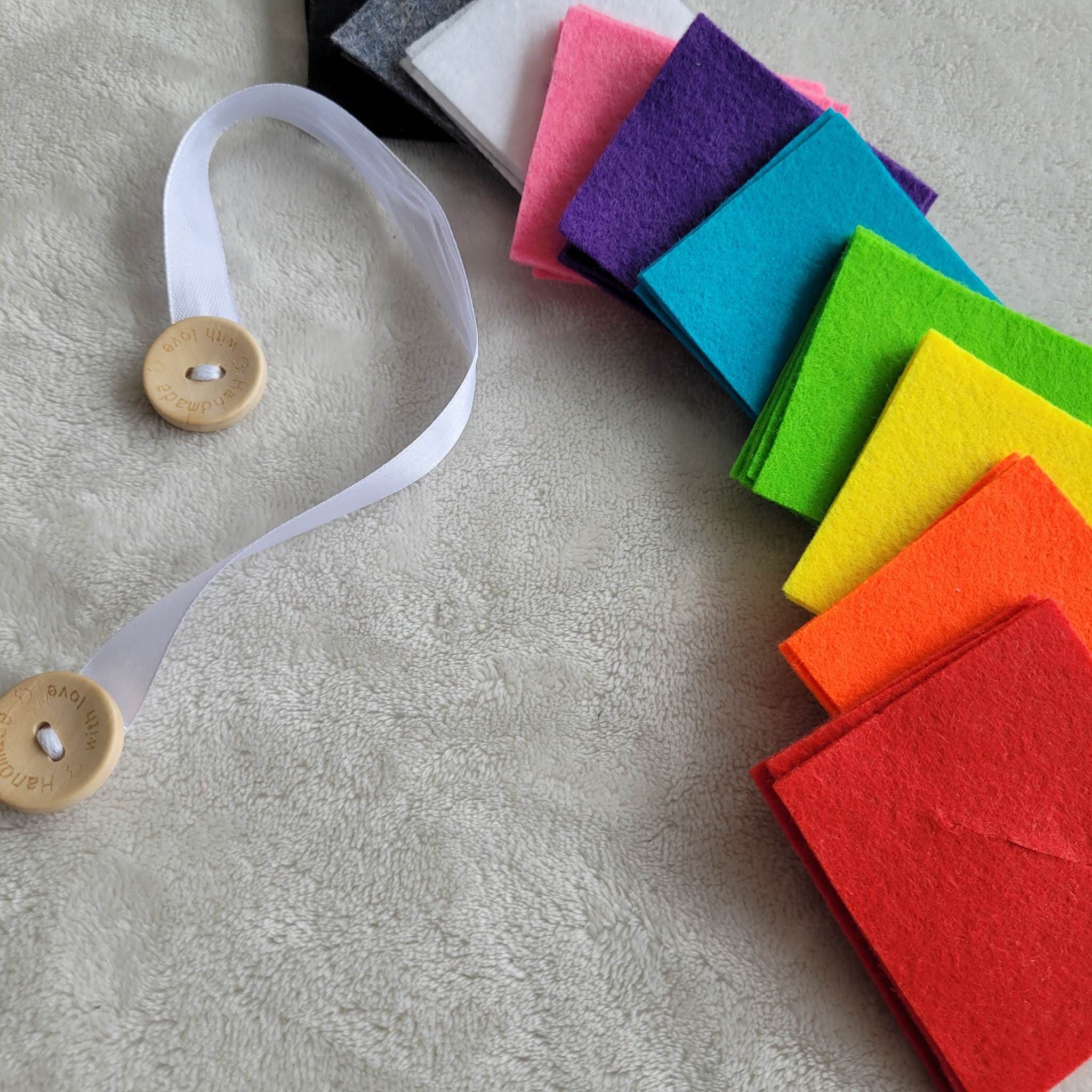 Rainbow Felt Button Snake Toy, Shapes Buttoning Toy, Buttoning Practice ...