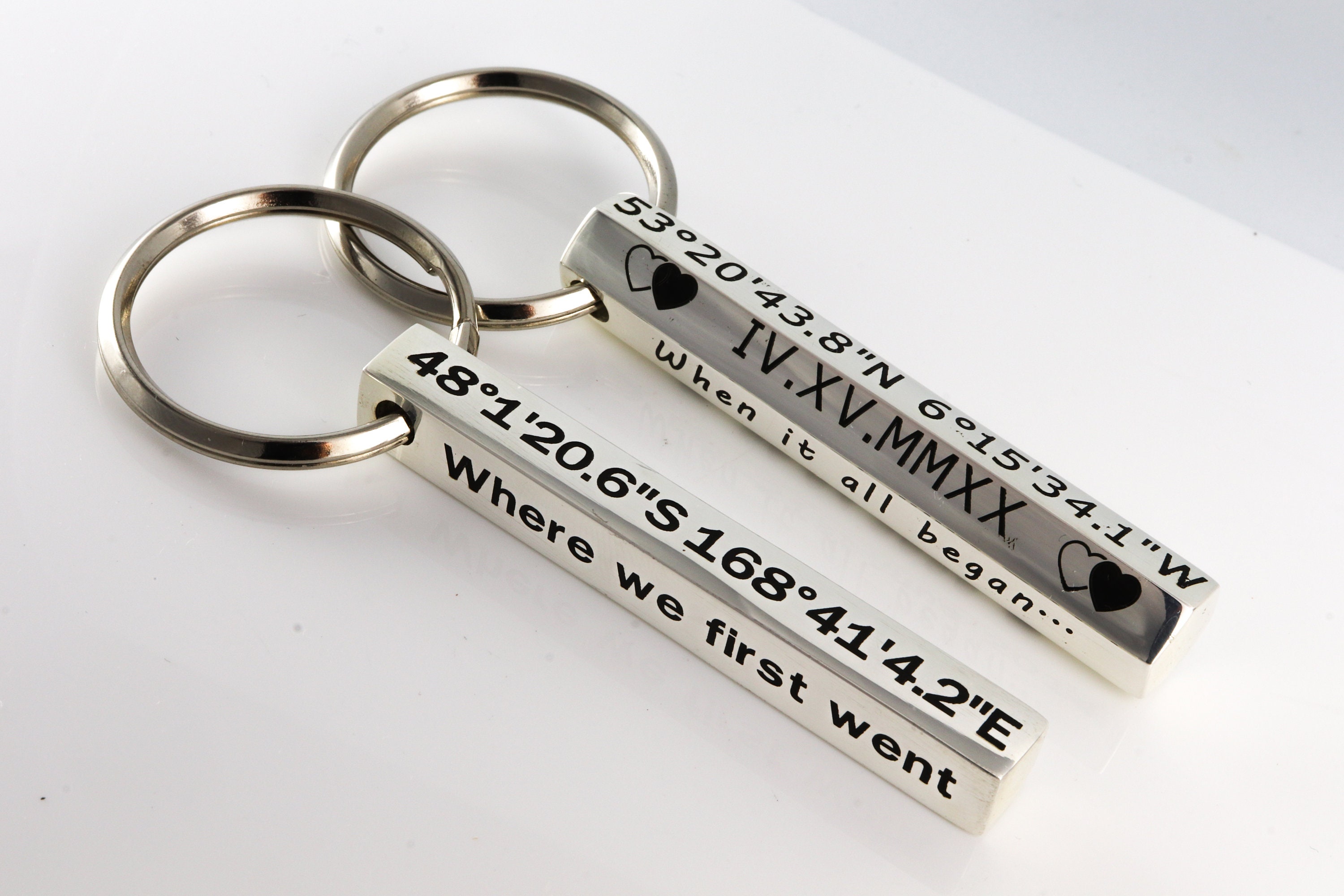 Custom Coordinate Bar Stainless Steel Keychain,personalized New Home ...