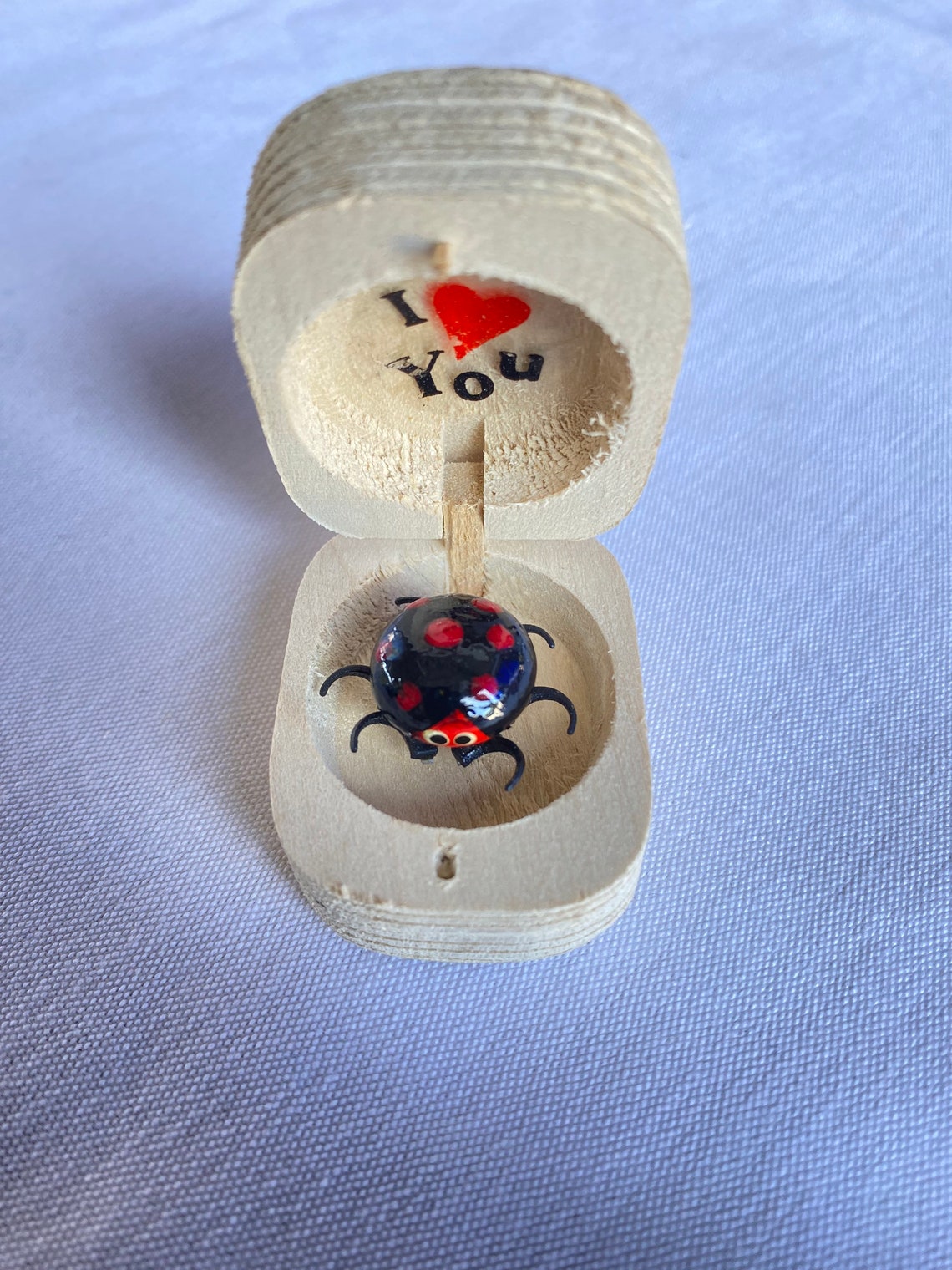 6 Wooden Boxes With a Ladybug I Love You 1.5 Wiggily Legs - Etsy