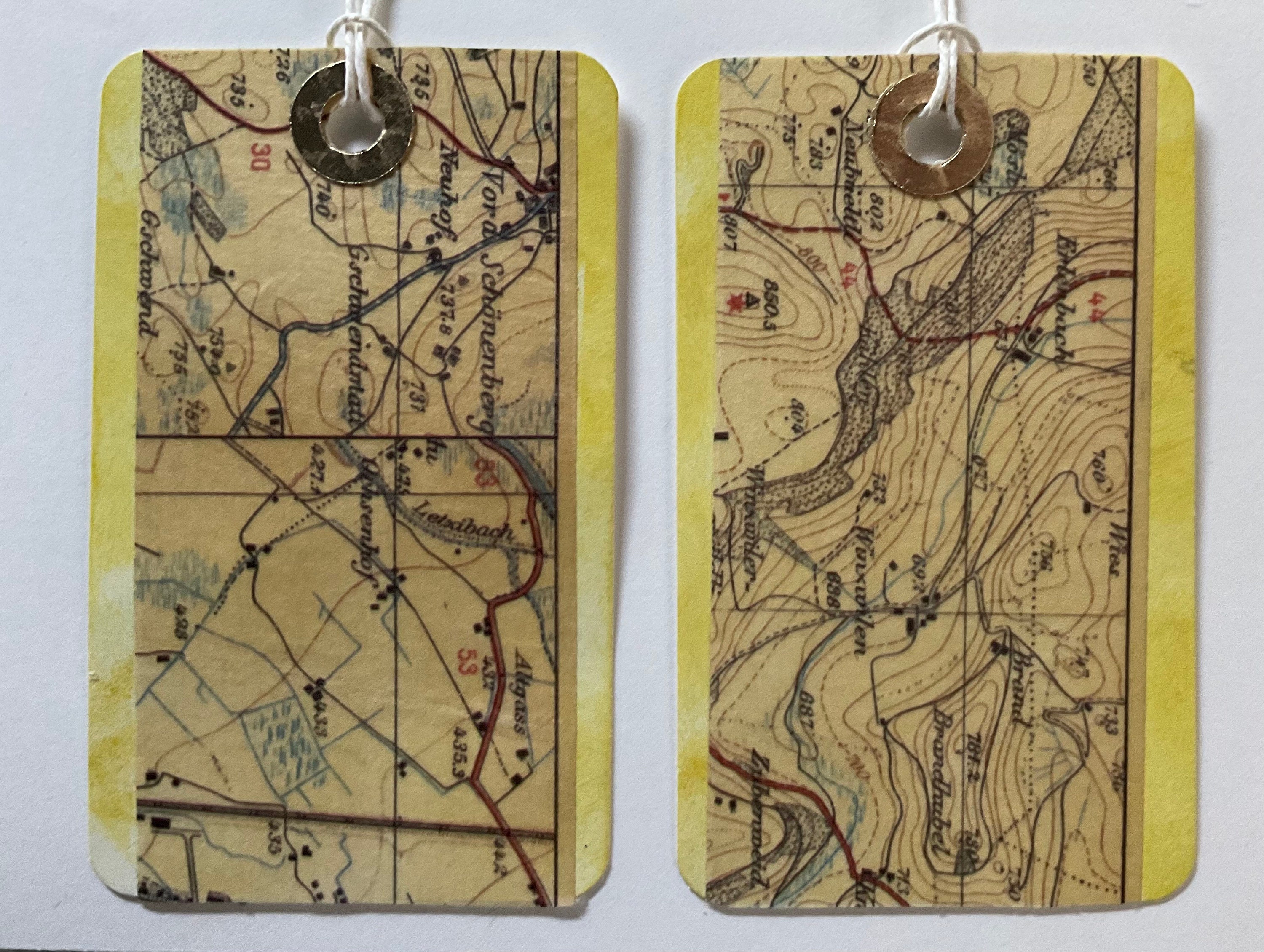 Topographical Map Gift Tags - Etsy
