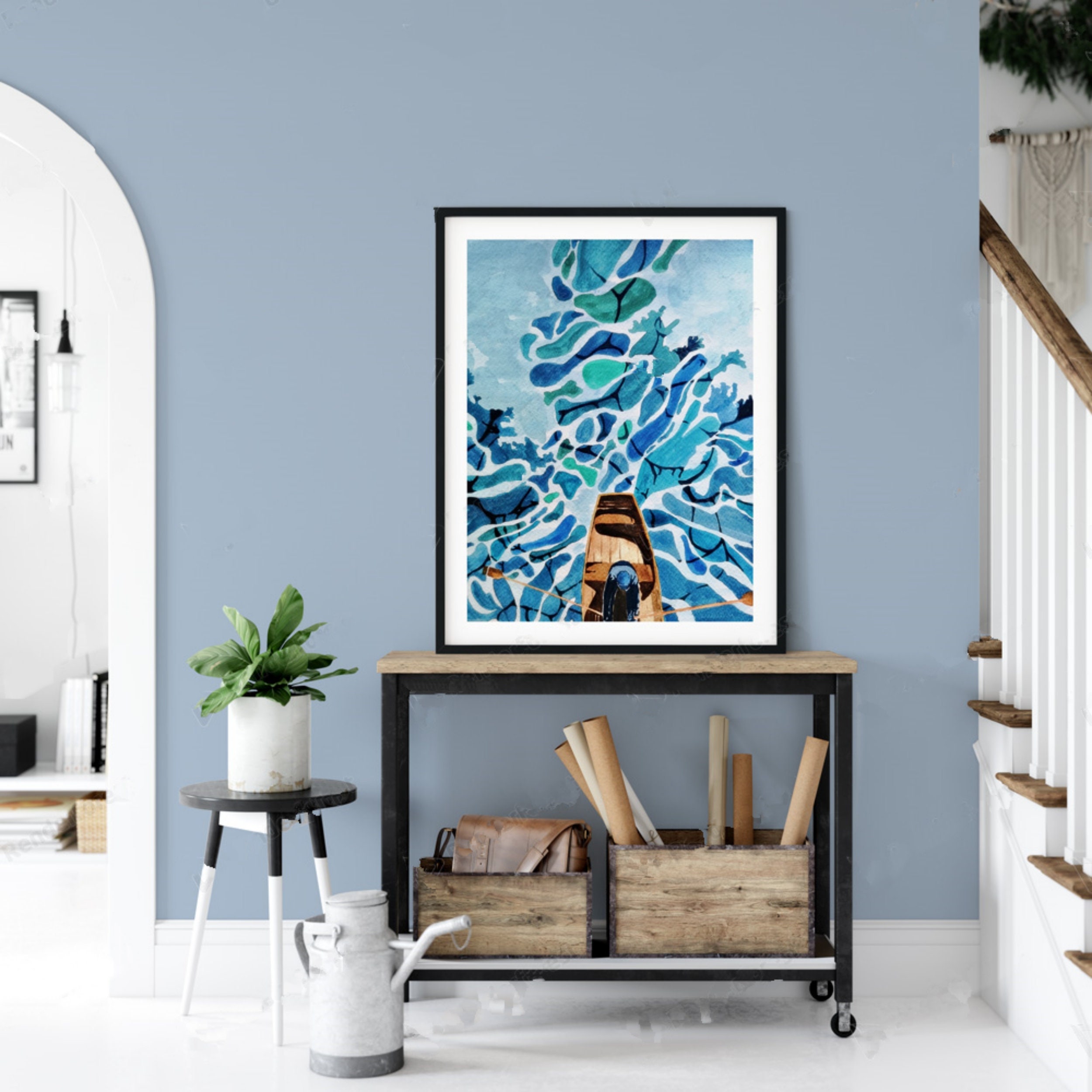 Watercolor Printable Art Rower Watercolor Painting - Etsy