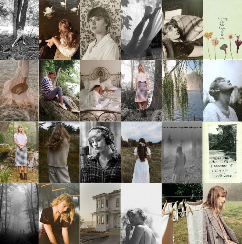 Folklore Aesthetic Wall Kit Photo Collage Digital Download | Etsy