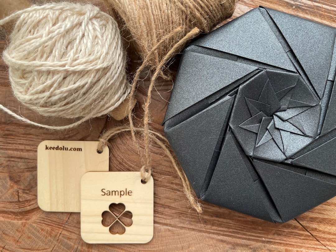 Four Leaf Clover Gift Tag - Laser Cut Poplar Wood - Modern, Minimalist ...