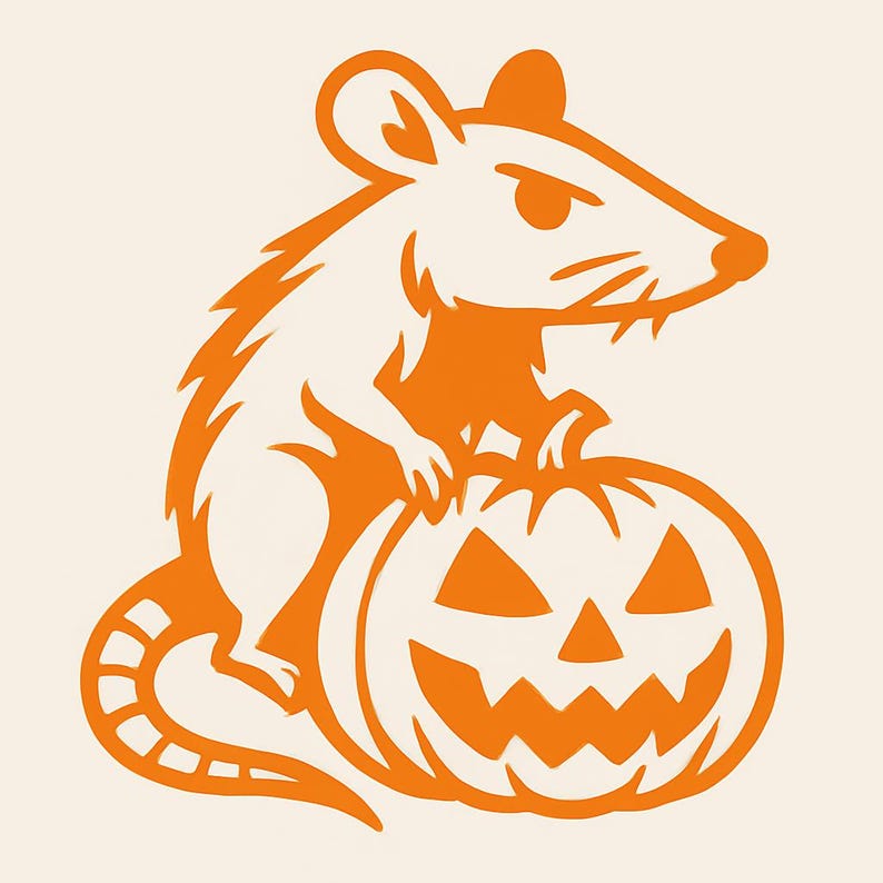 Halloween Rat and Pumpkin SVG PNG | Spooky Jack O Lantern Clipart for ...