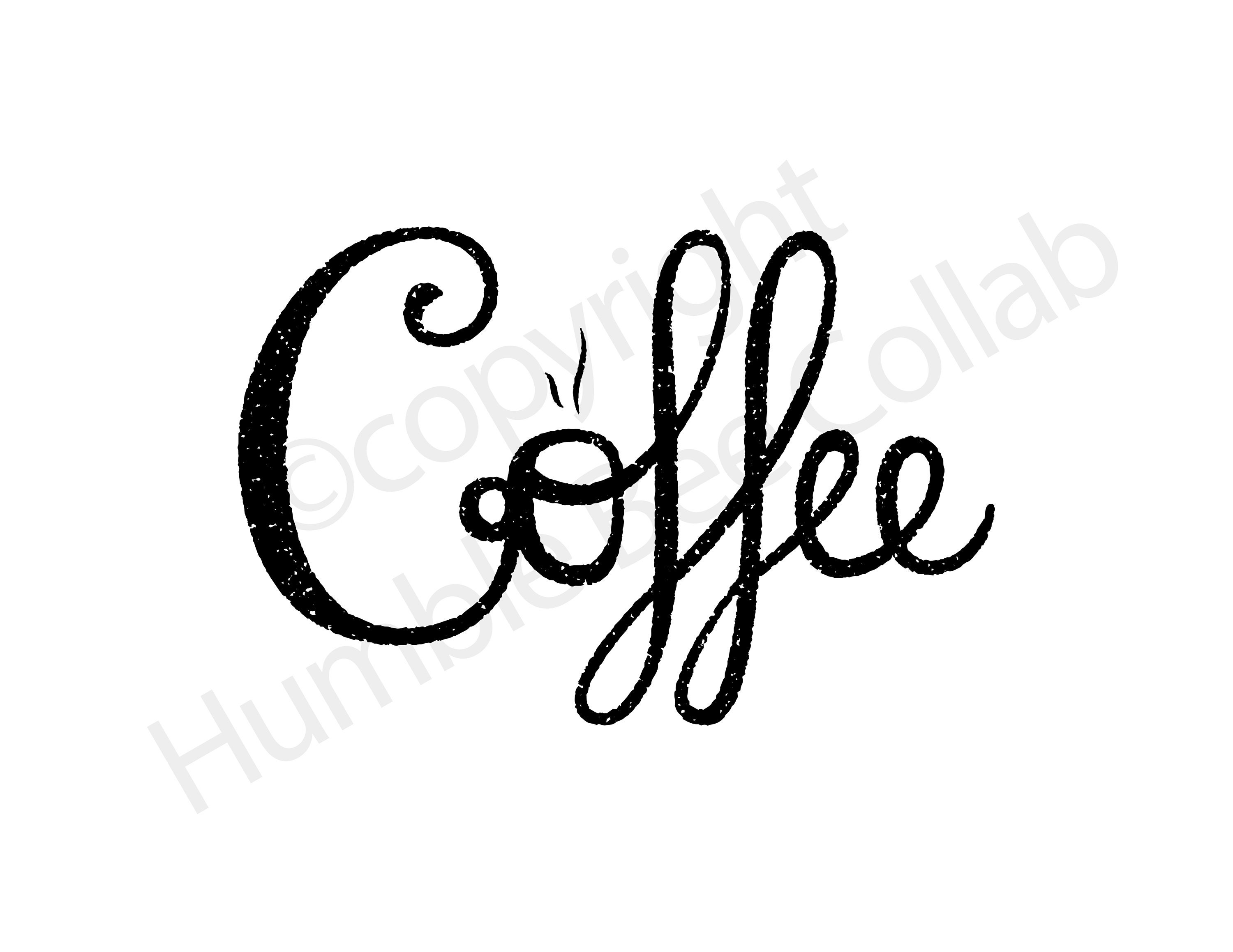 Coffee Bar Printable, Coffee Sign, Coffee Wall Decor, Coffee Hand ...
