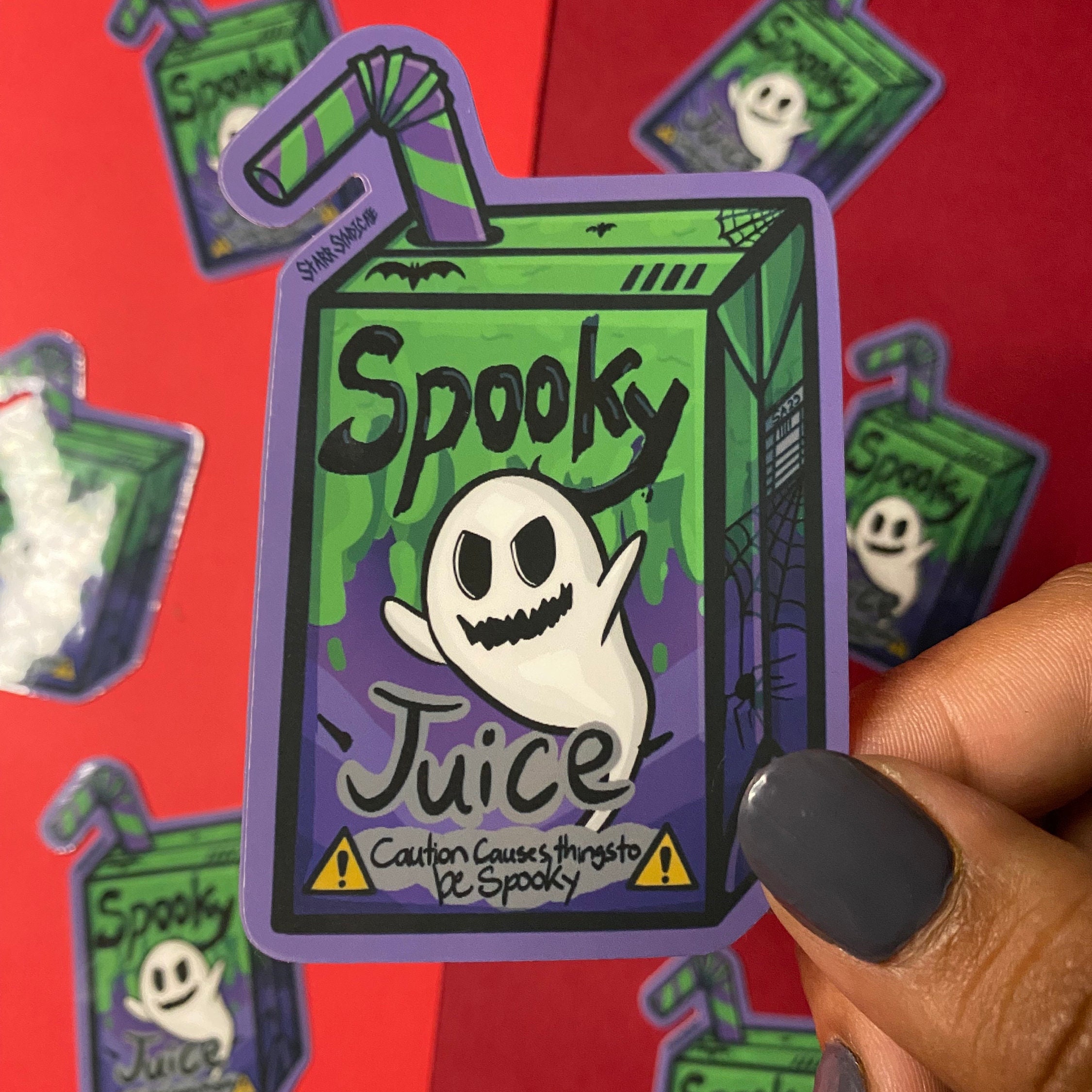 Spooky Juice Box Waterproof Stickers /humor Ghost Halloween - Etsy