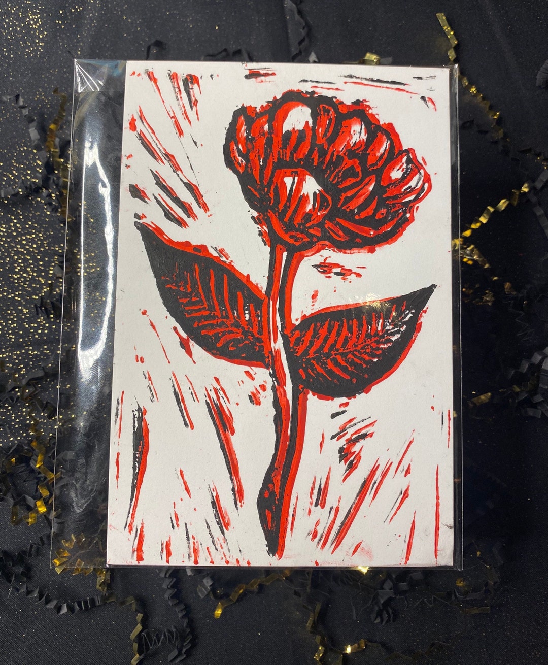 FLOWER LINOCUT PRINT/ Floral Artwork / Flower Art Prints / Stamp ...