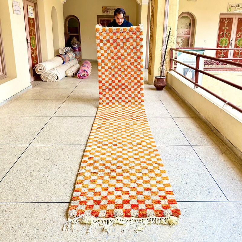 Checkered Rug Runner - Etsy