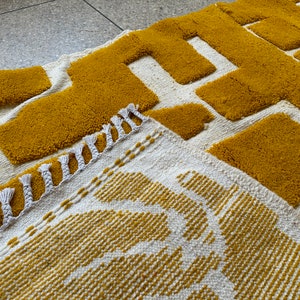 LUX MUSTARD RUG, 8.2x5.9ft Moroccan Mrirt Rug, Handmade Berber Yellow ...
