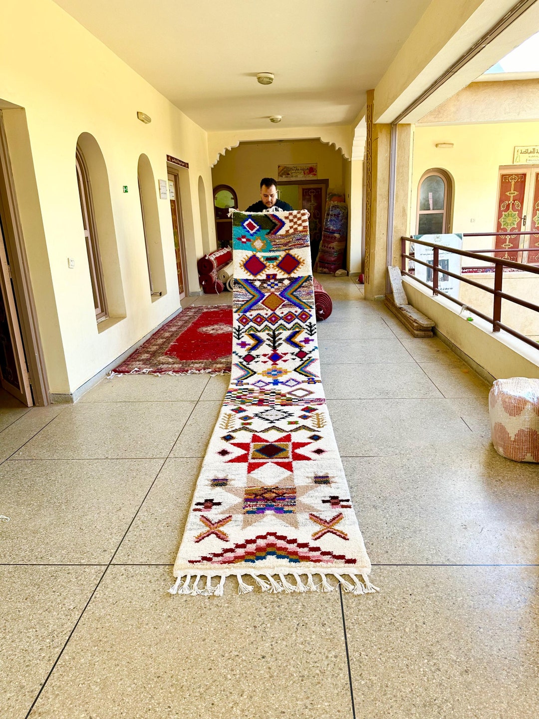 Unique Berber Runner, Boujaad Runner Rug, Hallway Rug, Moroccan Runner ...
