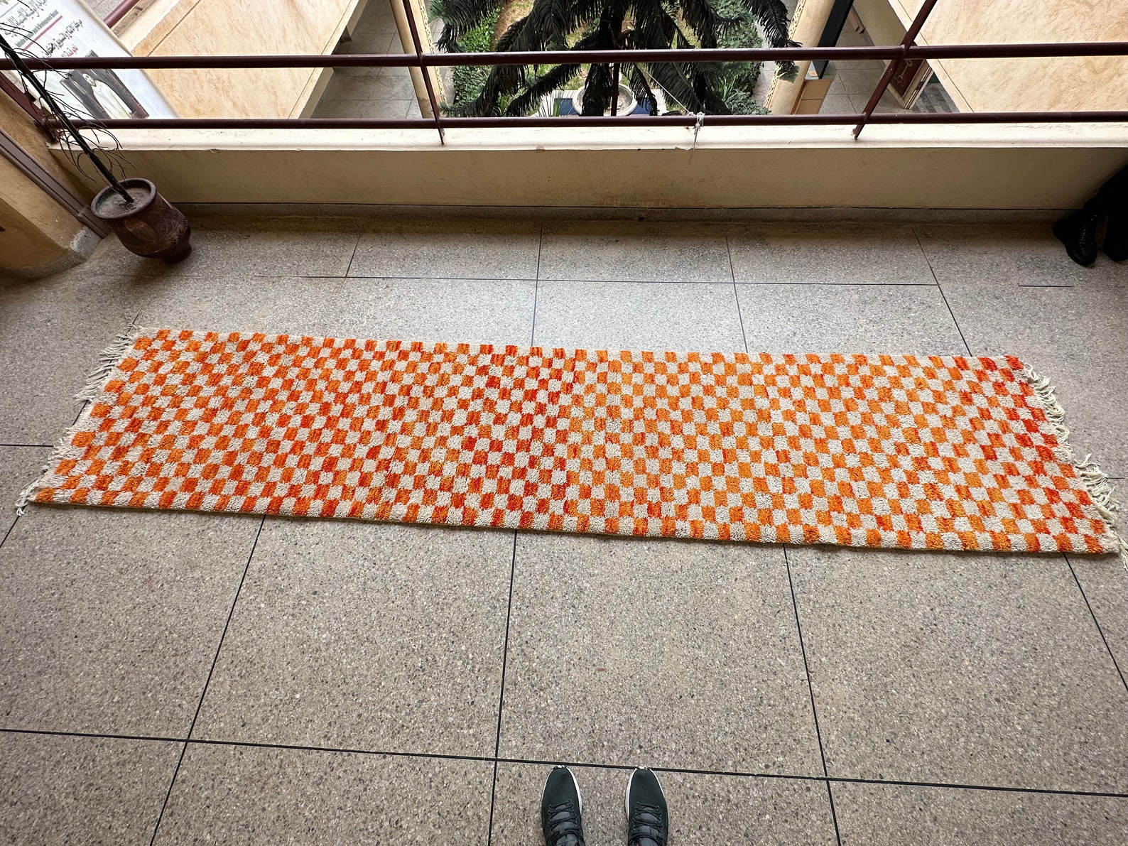 BEAUTIFUL MORROCAN RUNNER Checkered Runner Rug Orange and - Etsy