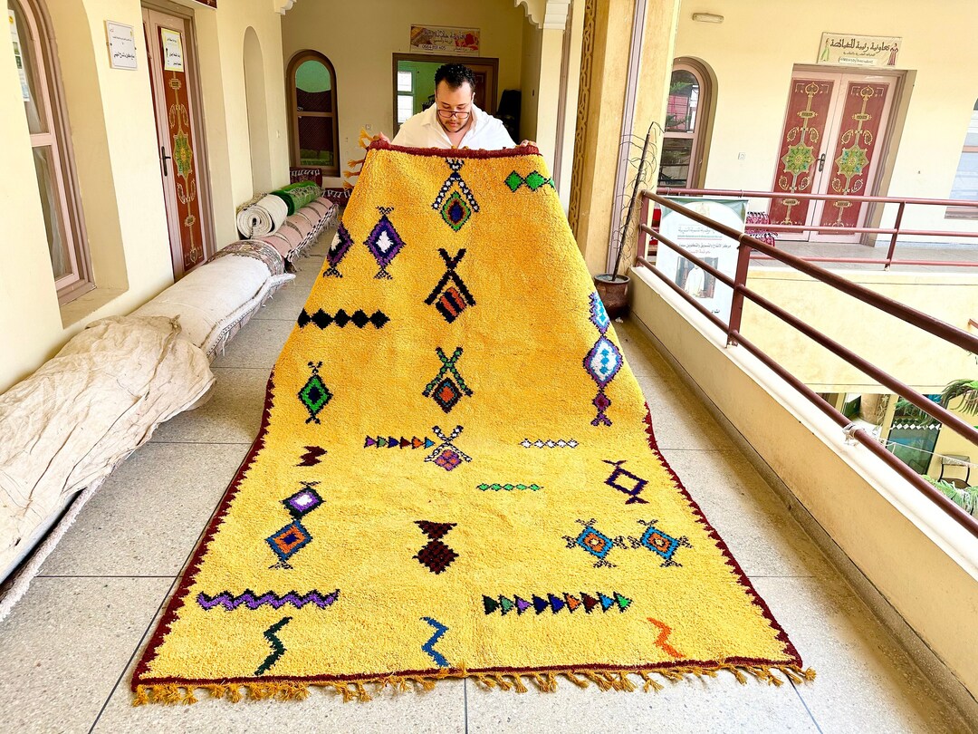 SPECTACULAR WOOL RUG for Your Living Room, Moroccan Mustard Rug ...