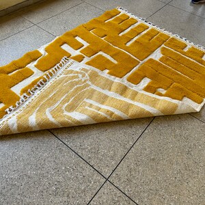 LUX MUSTARD RUG, 8.2x5.9ft Moroccan Mrirt Rug, Handmade Berber Yellow ...