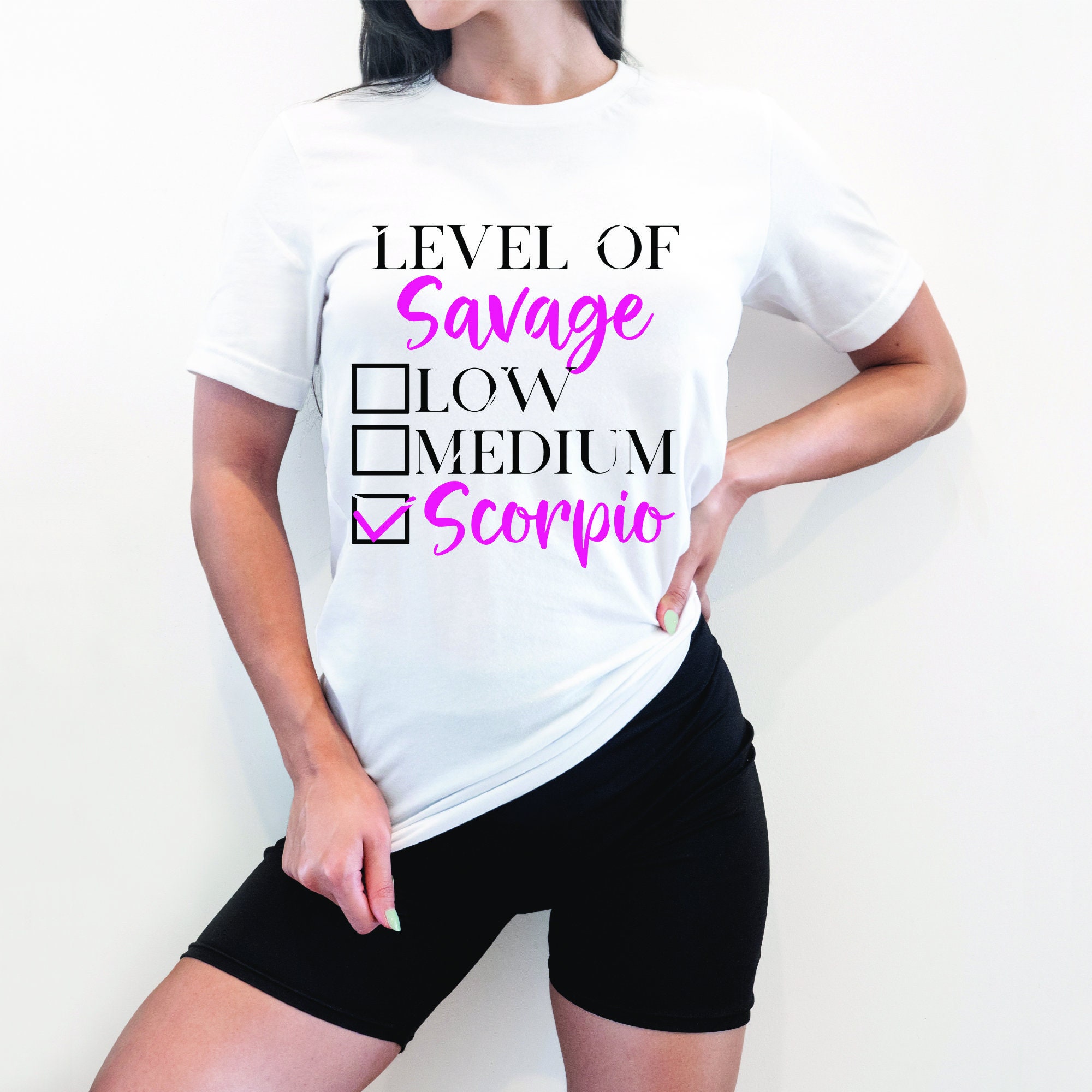 Scorpio Zodiac SVG, Level of Savage Low Medium Pink and Black Birthday ...