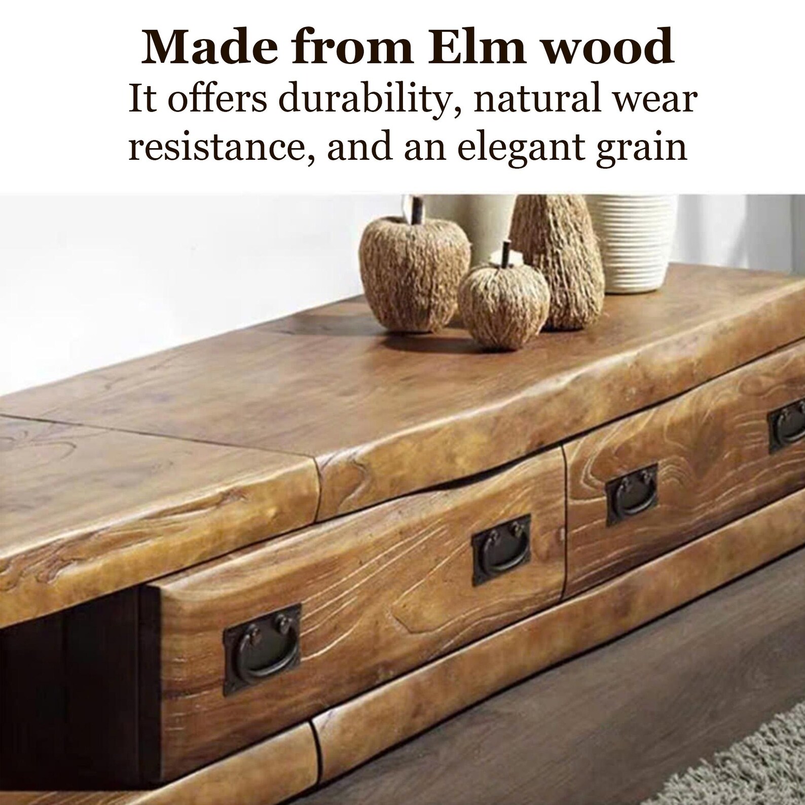 Mid Century Solid Wood Tv Stand Rustic Floating Live Edge Cabinet ...