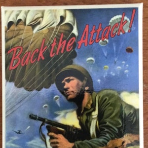 Back the Attack,buy US War Bonds Poster From WW2 on a 2x3 Refrigerator ...