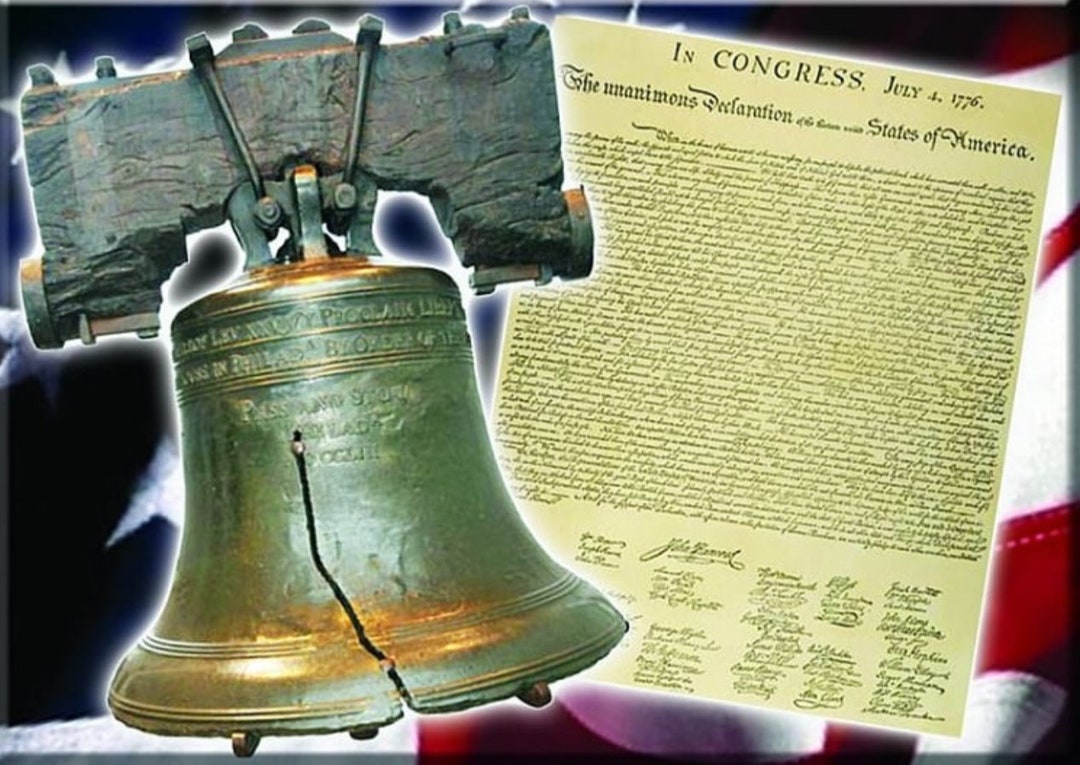 Liberty Bell & Declaration of Independence Metal Magnet (3.5” X 2.5 ...
