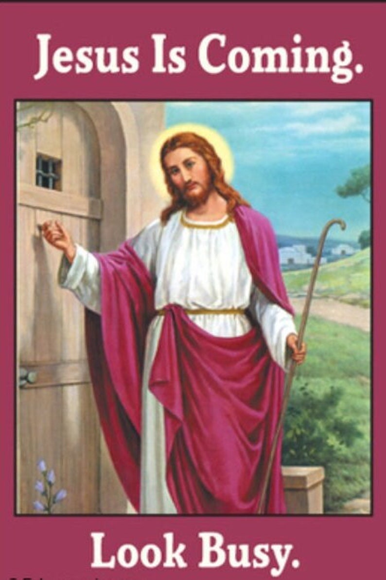 Funny Jesus is Coming Refrigerator Magnet: Glossy Finish (2x3) - Etsy