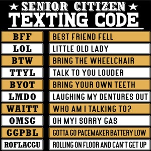 Senior Citizen Texting Codes,all on a 2.5 Square Metal Magnet. A Great ...