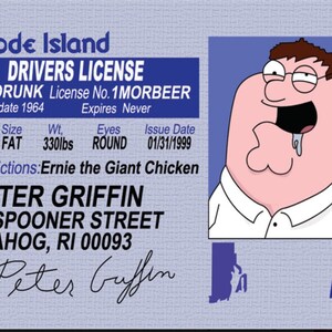 Peter Griffin of Family Guy Fame on a 3.5” X 2.5” Metal Magnet With ...