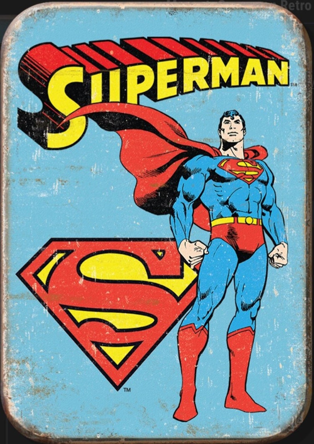 Retro Superman on a a 2.5x3.5 Refrigerator Magnet With a Soft Matte ...