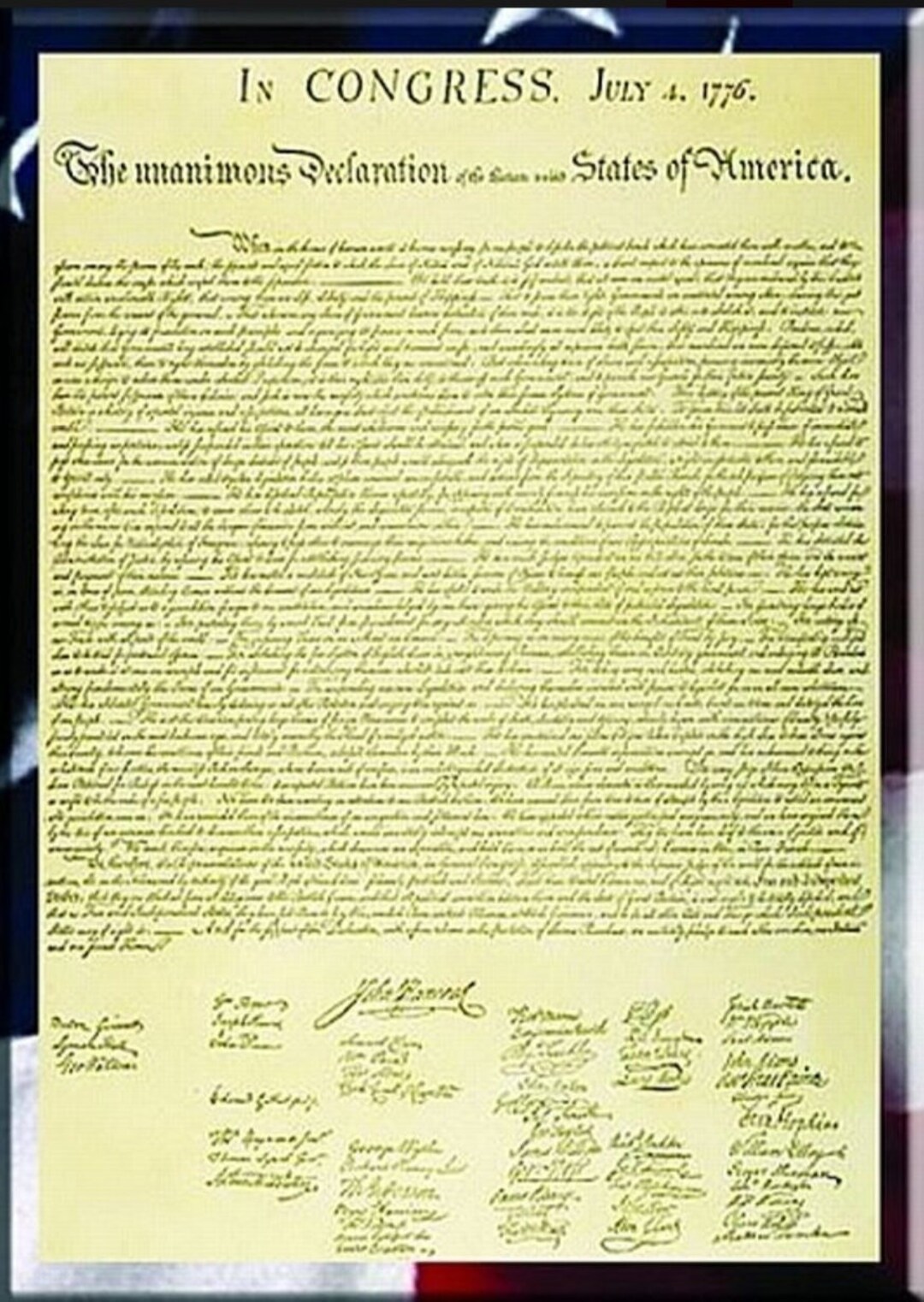 Declaration of Independence Metal Magnet: Glossy Finish (3.5” X 2.5 ...