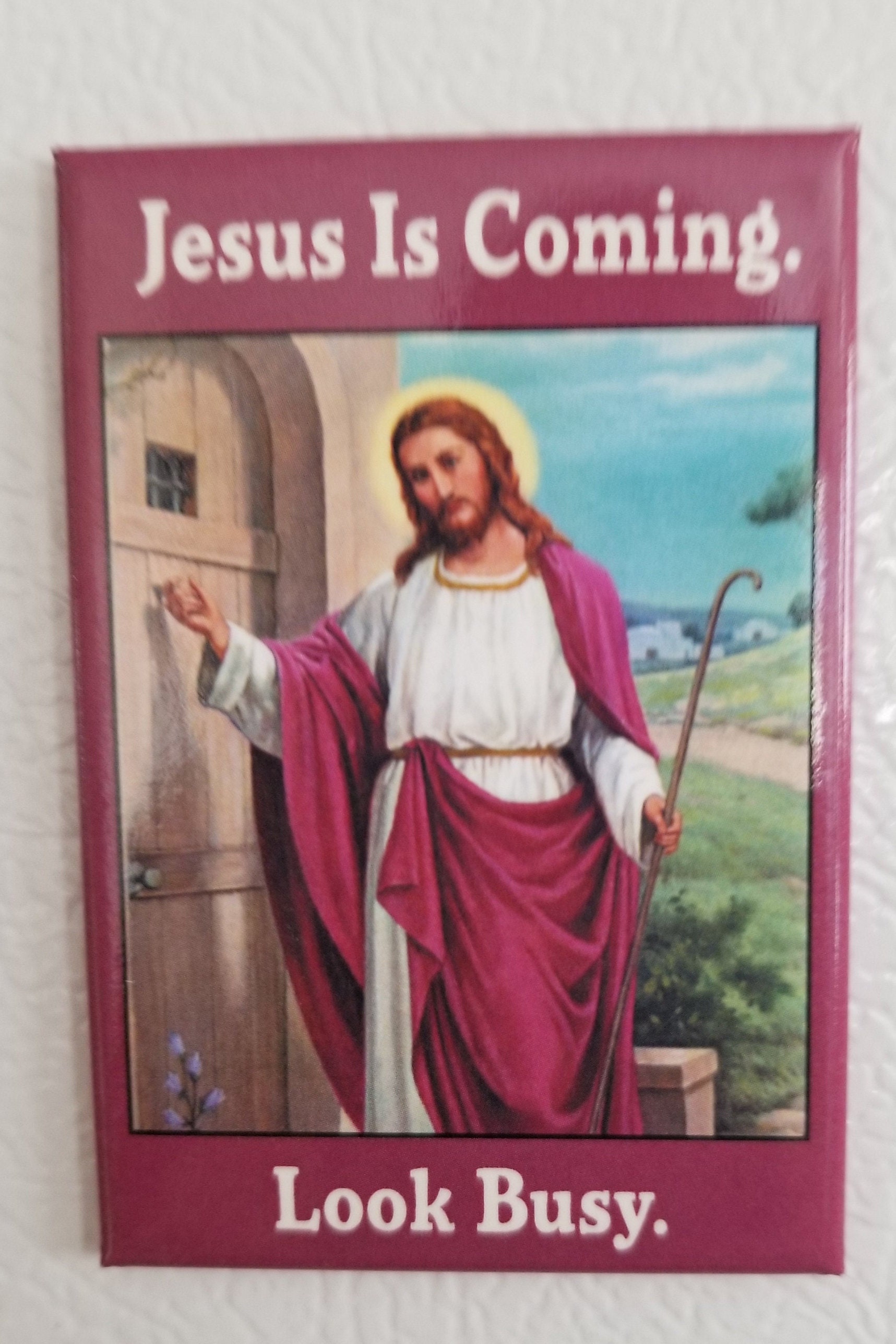 Funny Jesus is Coming Refrigerator Magnet: Glossy Finish (2x3) - Etsy