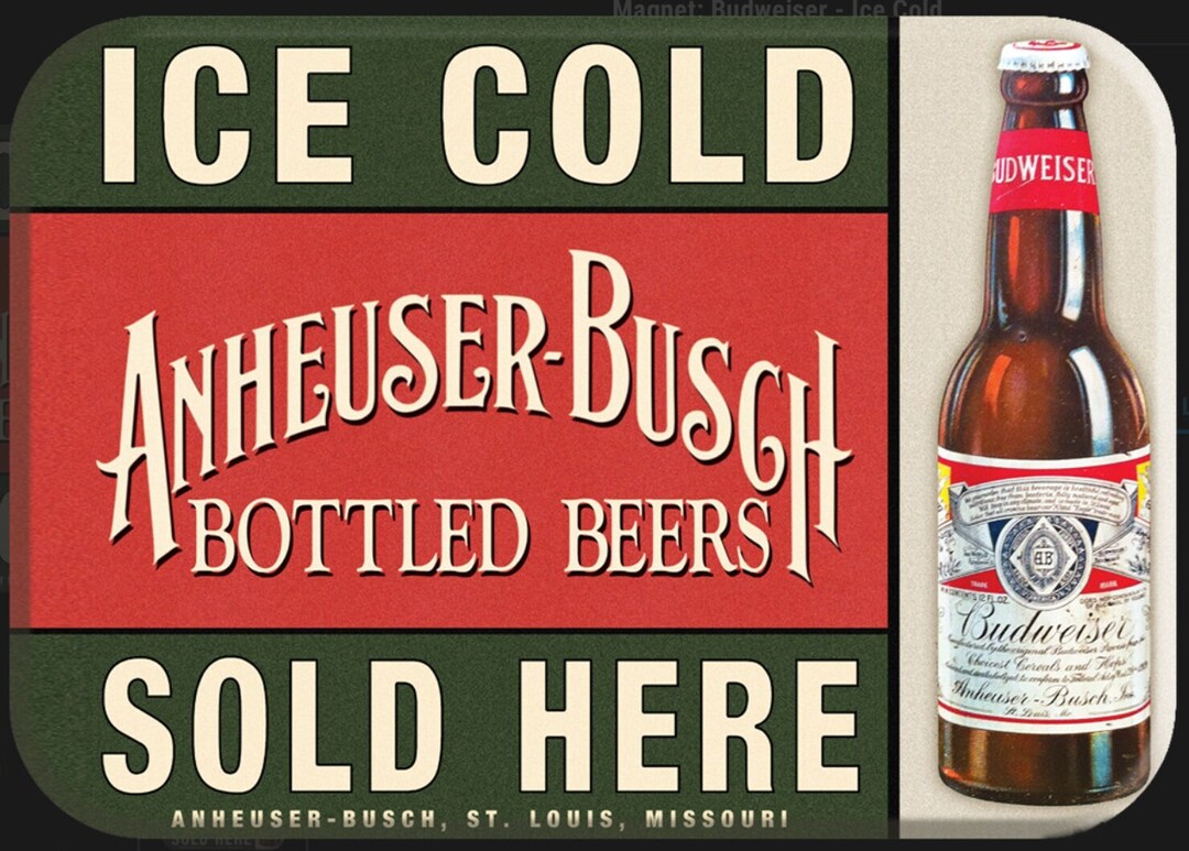 Ice Cold Budweiser Beer on a 2.5x3.5 Magnet With a Soft Matte Finish ...