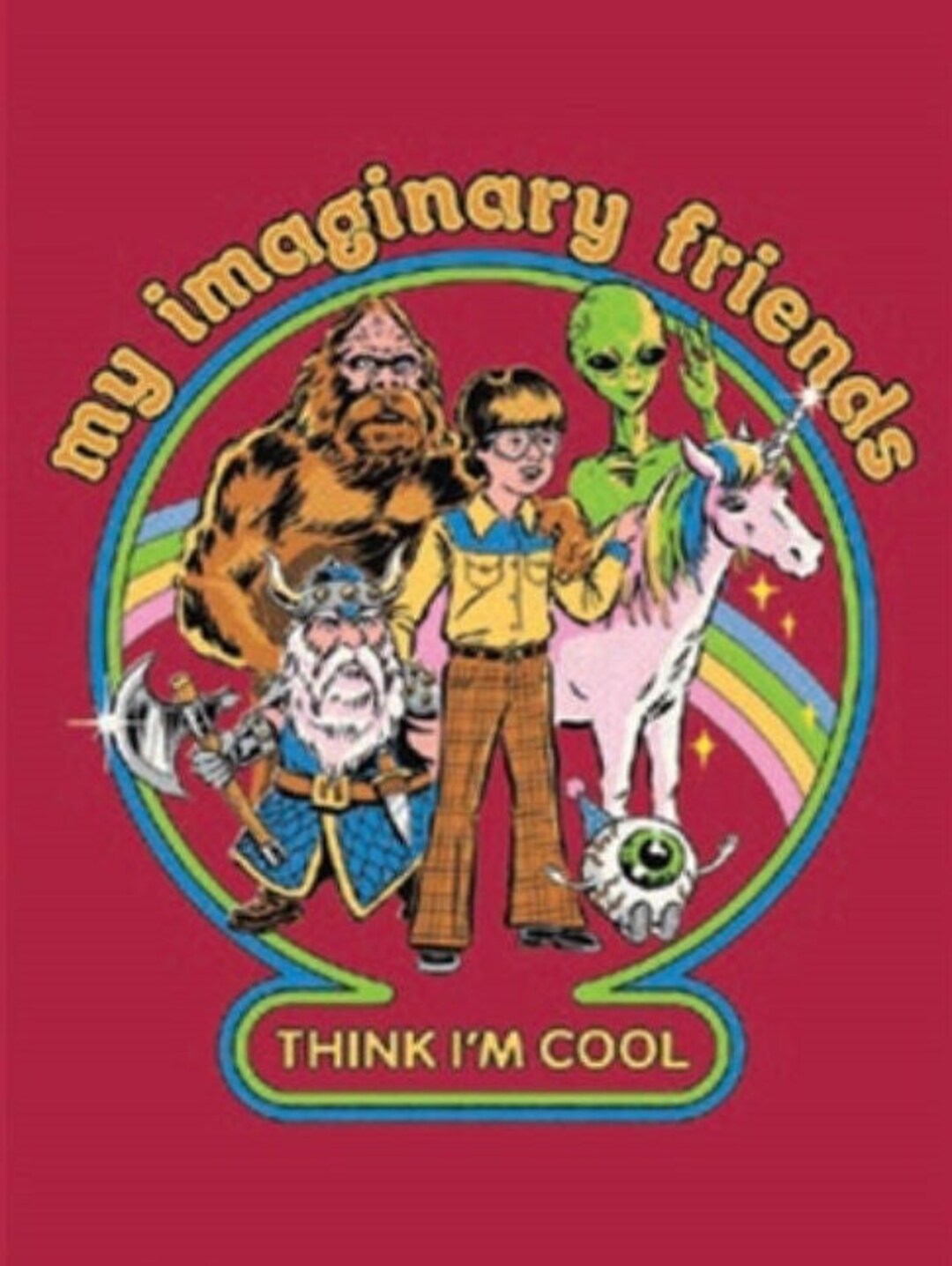 My Imaginary Friends Think Im Cool on a 2x3 Magnet With Glossy Finish ...