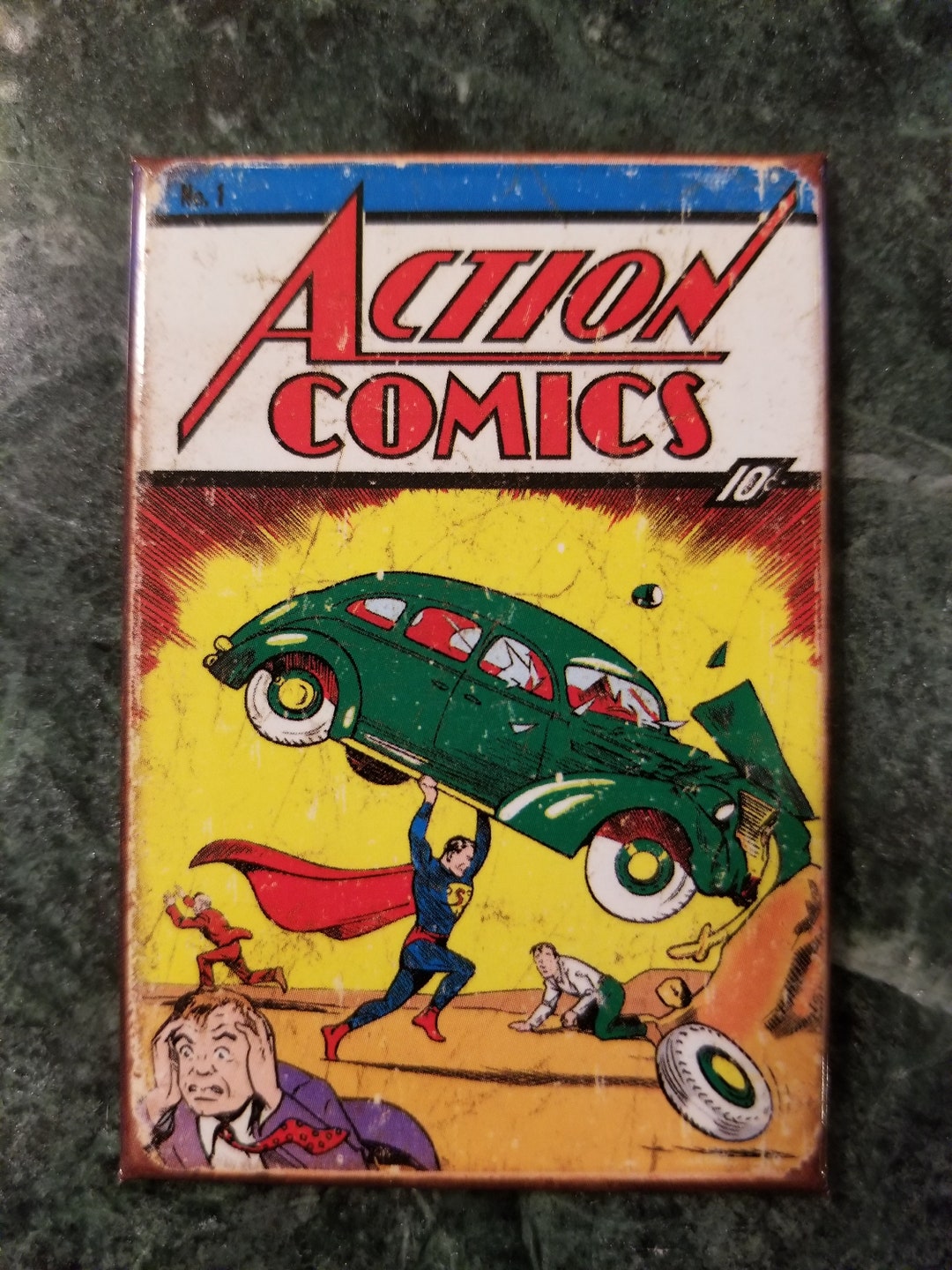 Vintage Superman on Action Comics 1 Cover First Published in 1938 on a ...