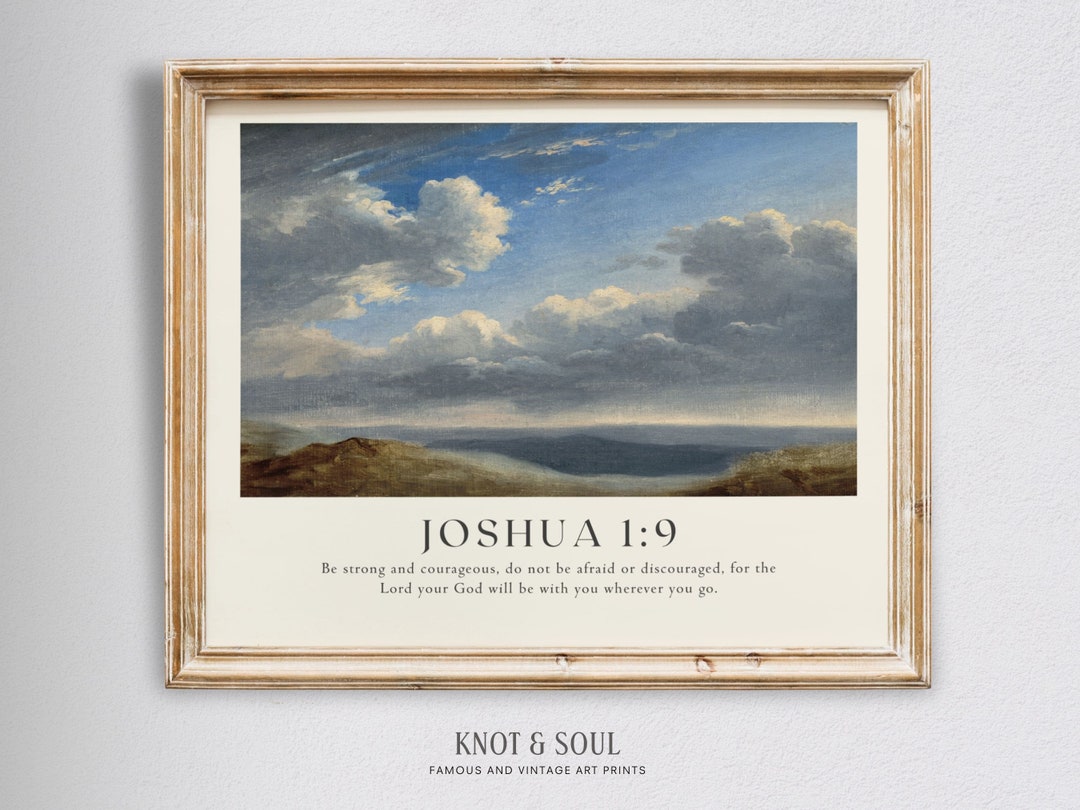 Christian Home Decor Joshua Scripture Decor Christian Print Vintage ...