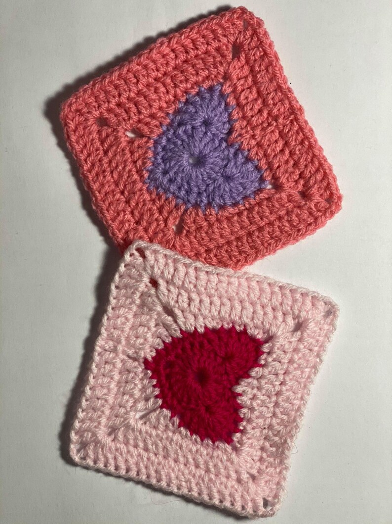 Crochet Heart Granny Square Pattern Pdf Download | Etsy