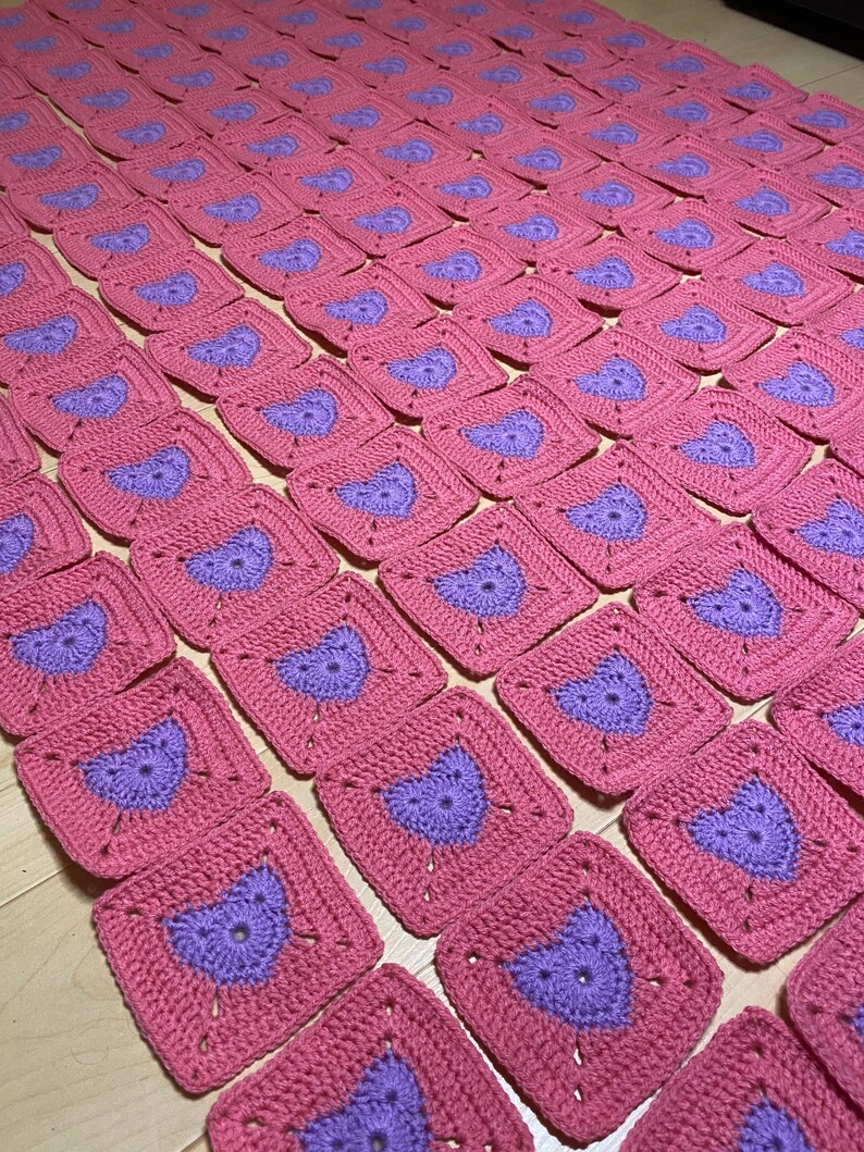 Crochet Heart Granny Square Pattern Pdf Download | Etsy