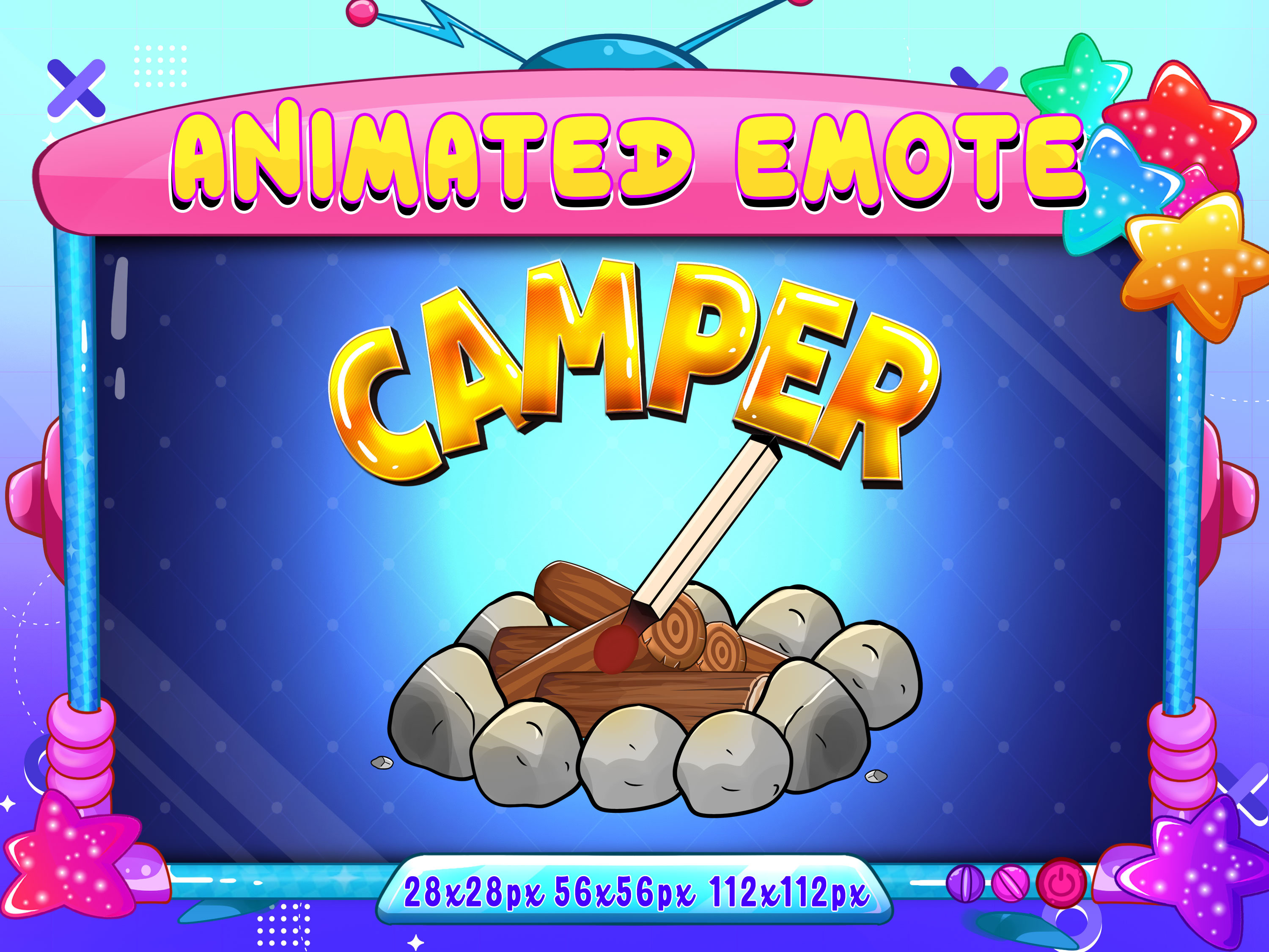 Camper Campfire Animated Emote, Camping Fire Discord Youtube Emote ...