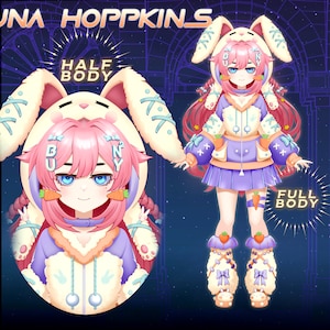 Bunny Girl Luna Hoppkins Vtuber Model: Premade Live2d, Twitch Streamer ...