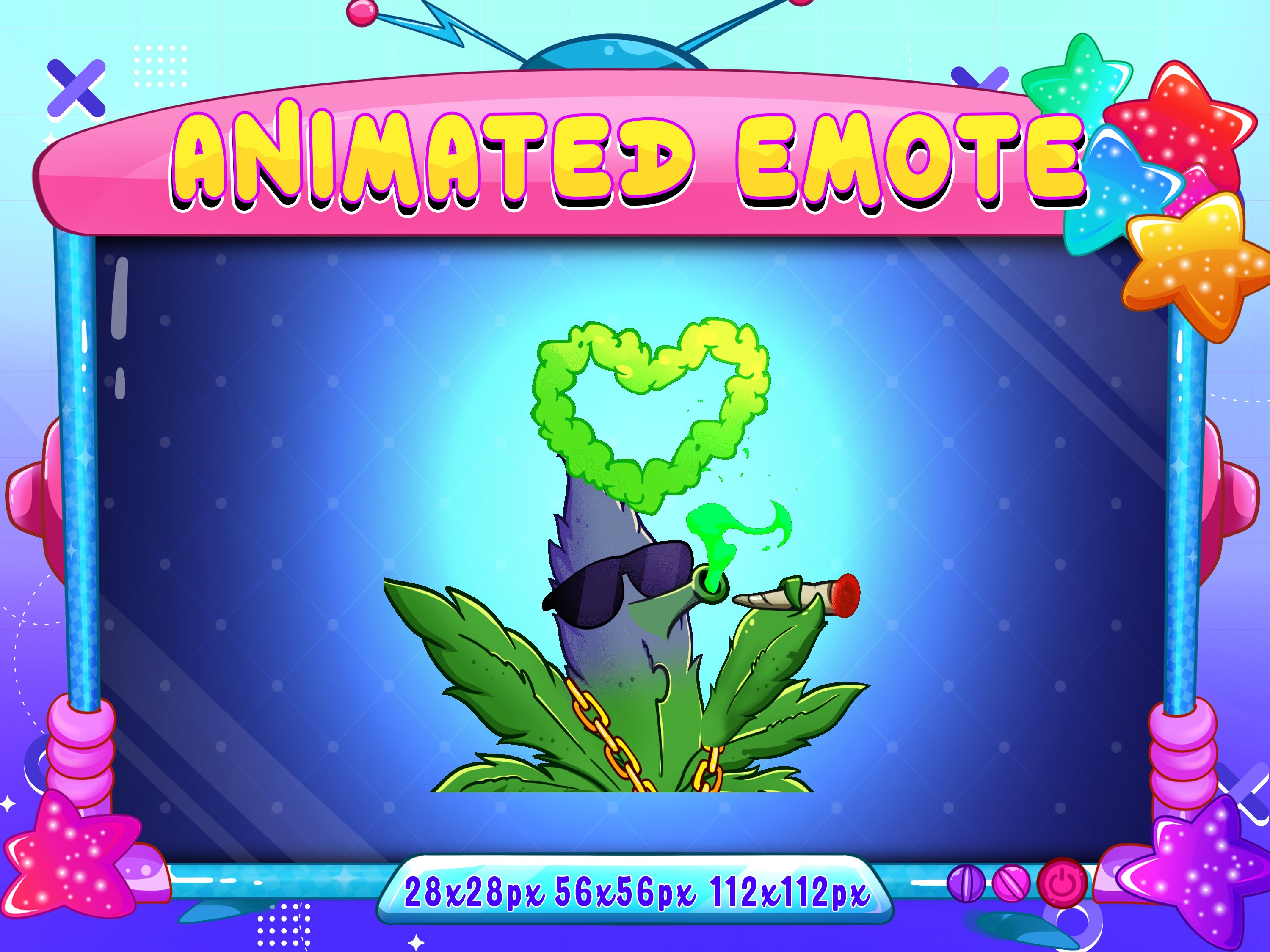 Heart Cannabis Animated Emote, Animated Smoking Heart Twitch Discord ...