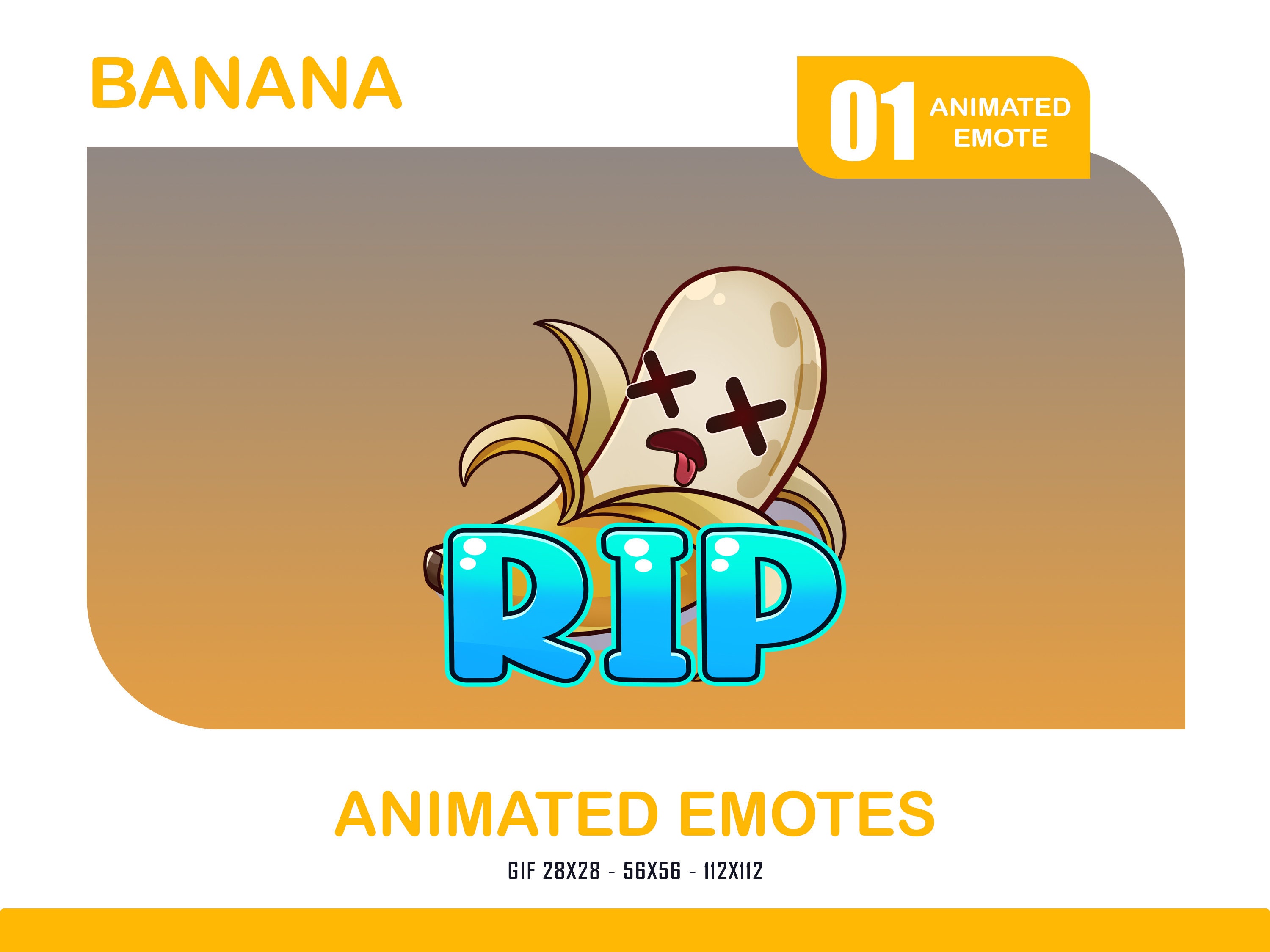 RIP Banana Animated Emote, Animated Funny RIP Banana Twitch Discord ...
