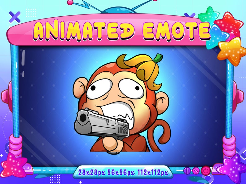 Monkey Gun Shoot Animated Emote, Monkey Gun Animated Twitch Discord ...