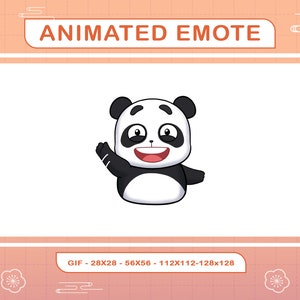 Panda Waving Hello Animated Emote, Animated Panda Waving Twitch Discord ...
