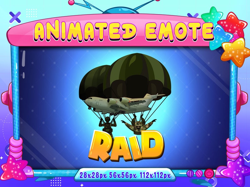 Raid Parachute Force Animated Emote, Raid Parachute Force Youtube Emote ...
